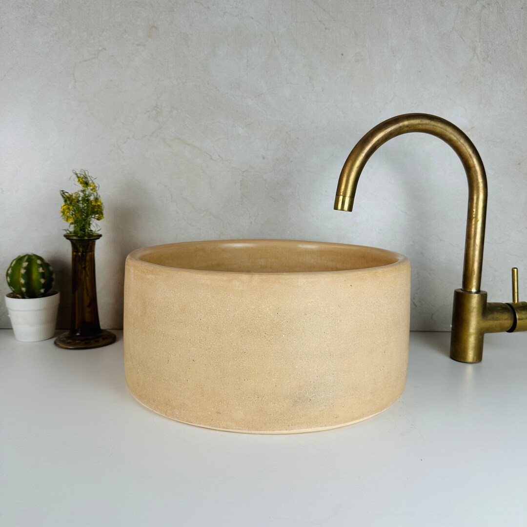 Mid Century Bathroom Terracotta Basin Custom Made Natural Handmade ...