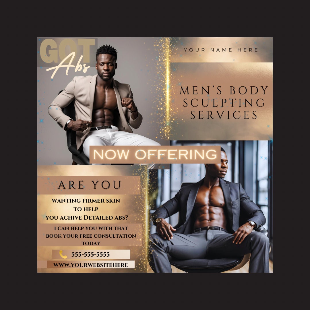 Men's Body Sculpting Flyer, Fitness Template Canva Pro - Etsy