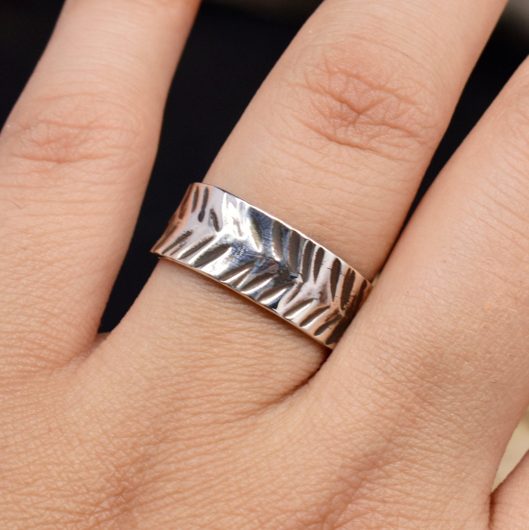 Handmade Oxidized Band Rings, 925 Sterling Silver Band Rings, Rustic ...
