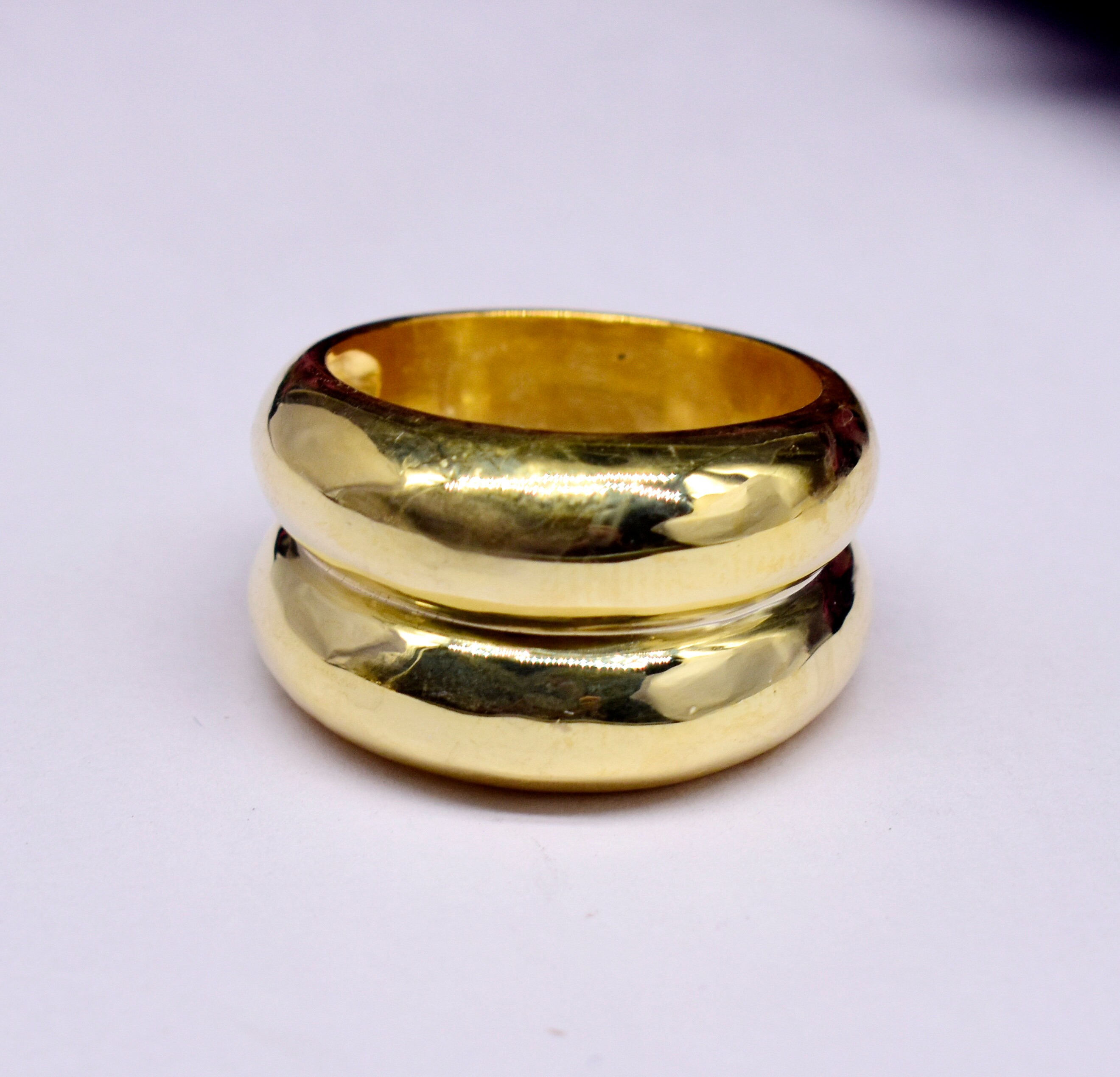 Statement Sterling Silver & 18k Yellow Gold Fill Band Rings - Etsy Sweden