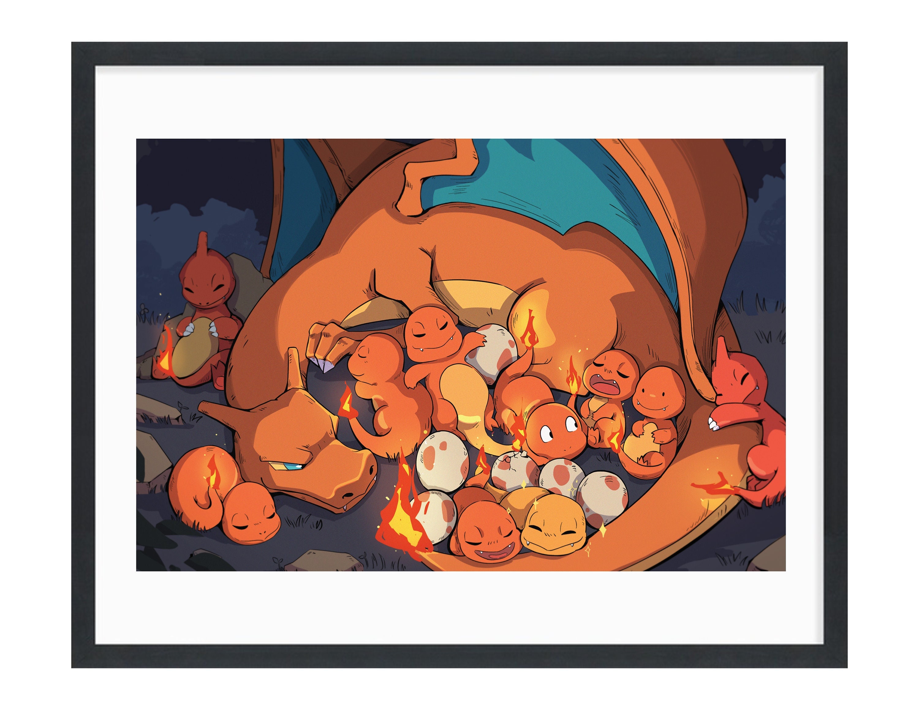 Charizard Print Sleeping Charmander Charmeleon Charizard - Etsy