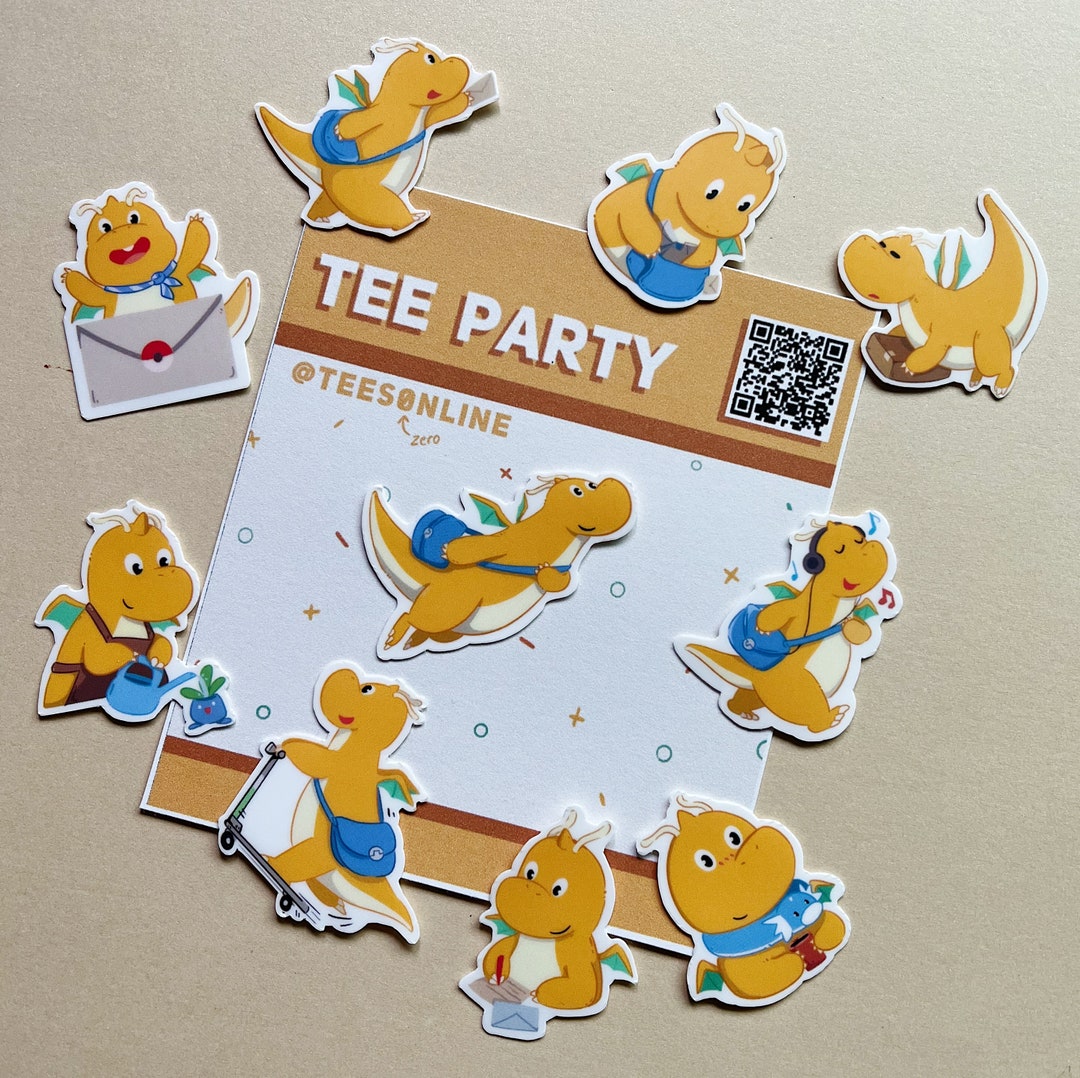 Pokemon Sticker, Matted Vinyl Dragonite Sticker - Laptop, Hydro Flash ...