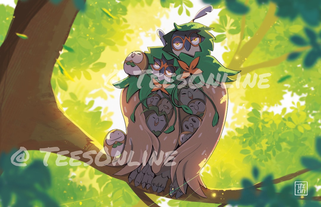 Decidueye, Rowlet and Dartrix Maybe a Ditto Too Pokemon Fan Art-cute - Etsy