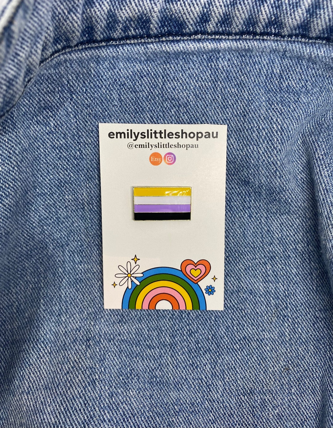 Non- Binary Flag Pin - Etsy