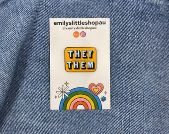 Pronoun Pin They/them Small Enamel Pin Simple - Etsy Australia