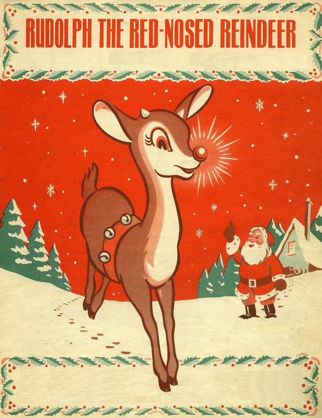 1964 Rudolph the Red Nosed Reindeer Poster Print Santa North Pole ...