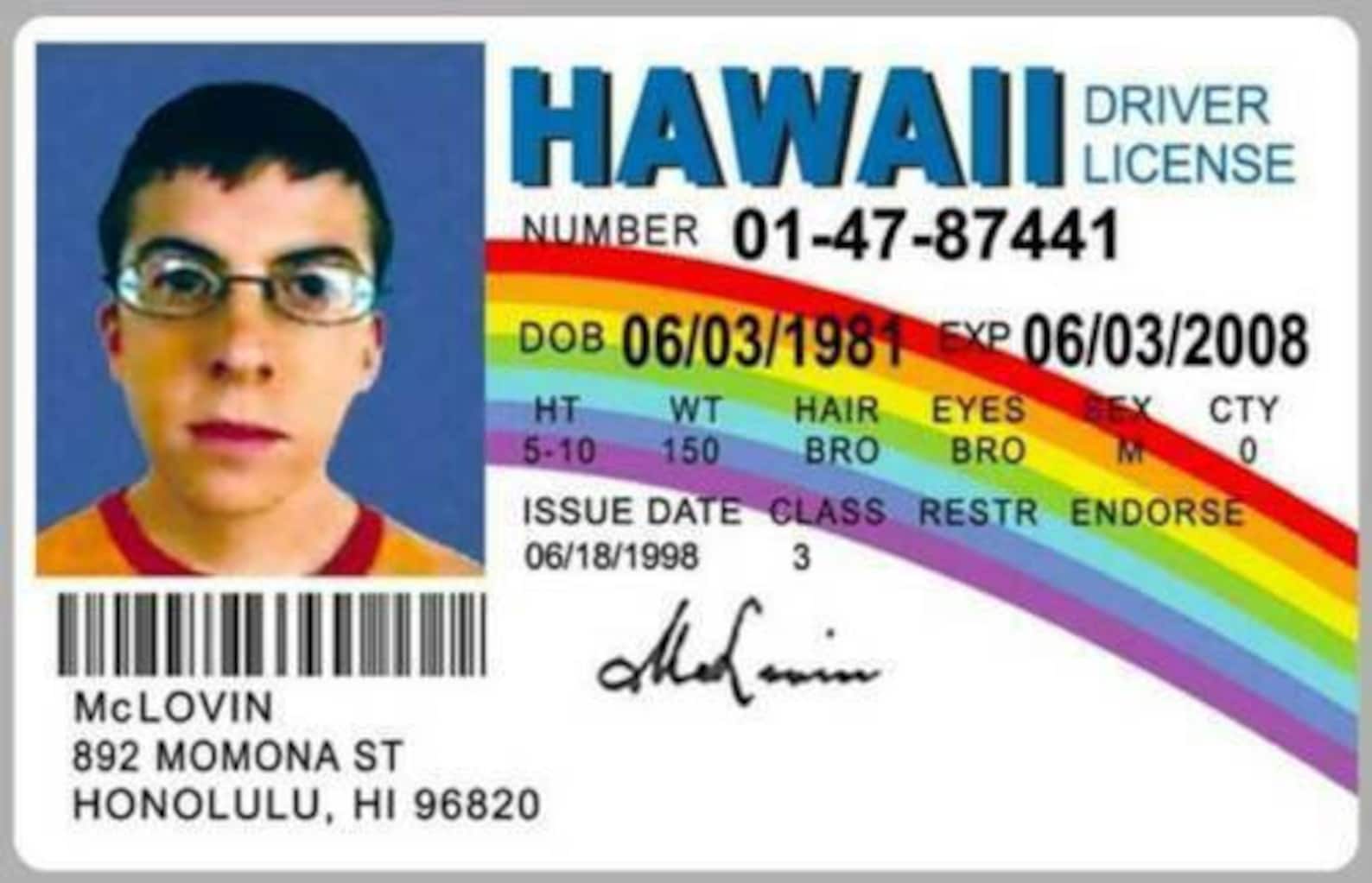 2007 Superbad Mclovin Drivers License Fake ID Fogell - Etsy