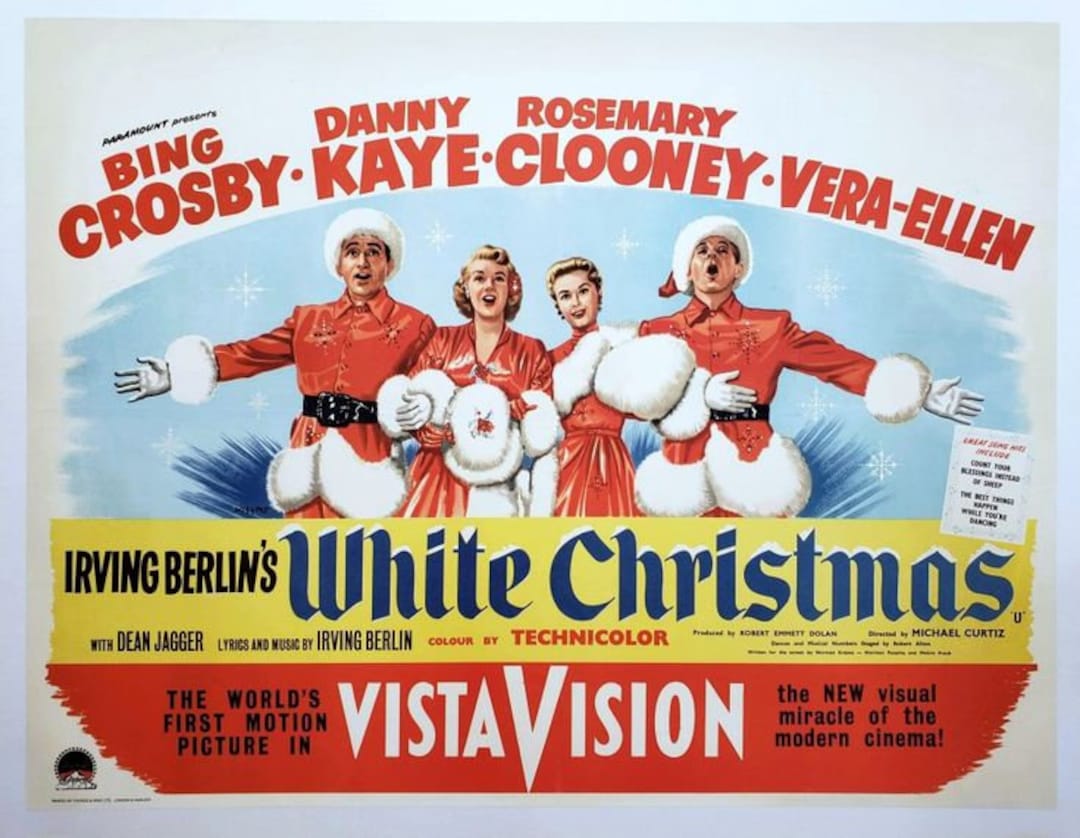 1954 White Christmas Movie Poster Print Bing Crosby Danny Kaye Rosemary ...