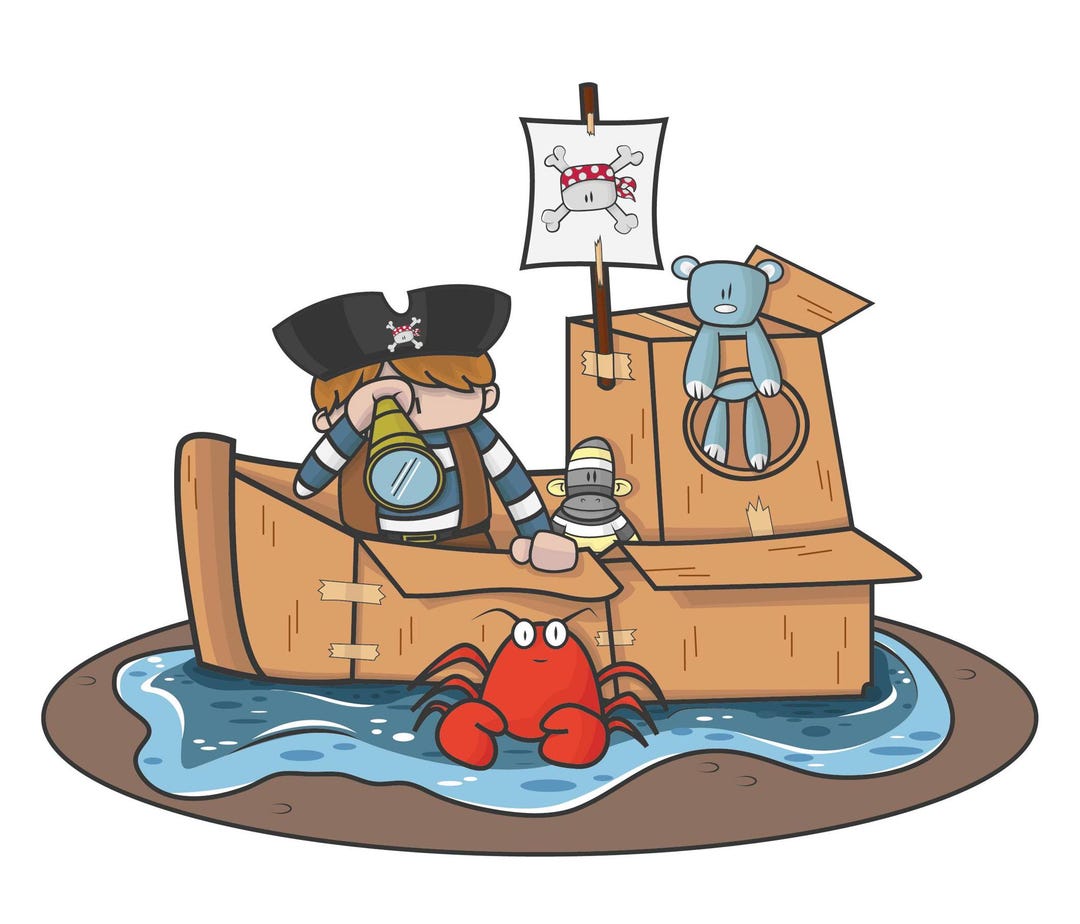Pirate Adventure Art Print: Playful Kids' Room Decor (digital Download ...