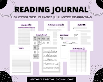Reading Journal, Reading Tracker, Reading Log, Reading Planner, Reading ...