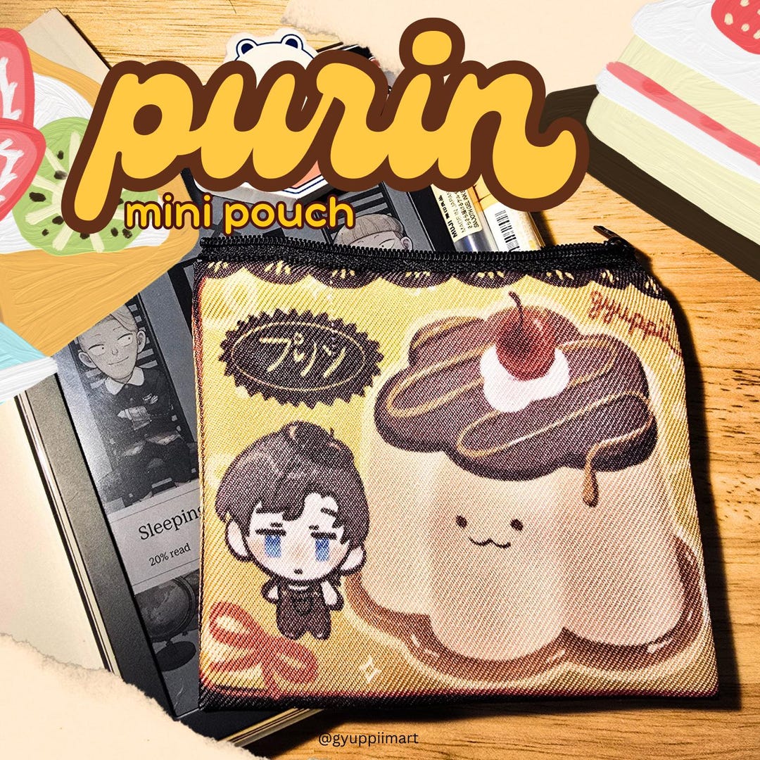Yellow Pudding Japanese Purin Themed Coin Purse Pouch Wallet - Etsy