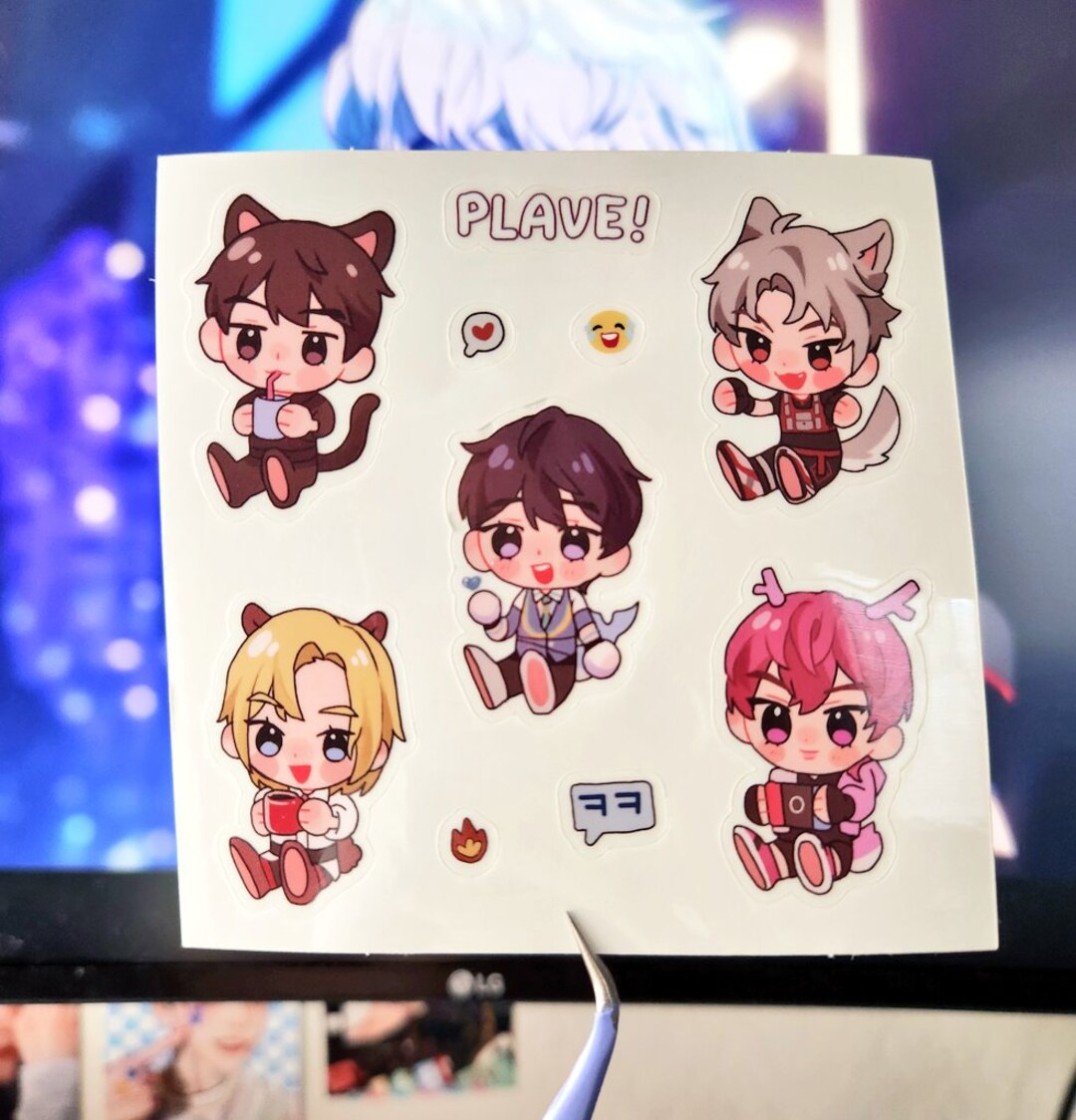 KPOP Vtuber Idol Plave Chibi Anime Sticker Sheet Clear - Etsy Australia