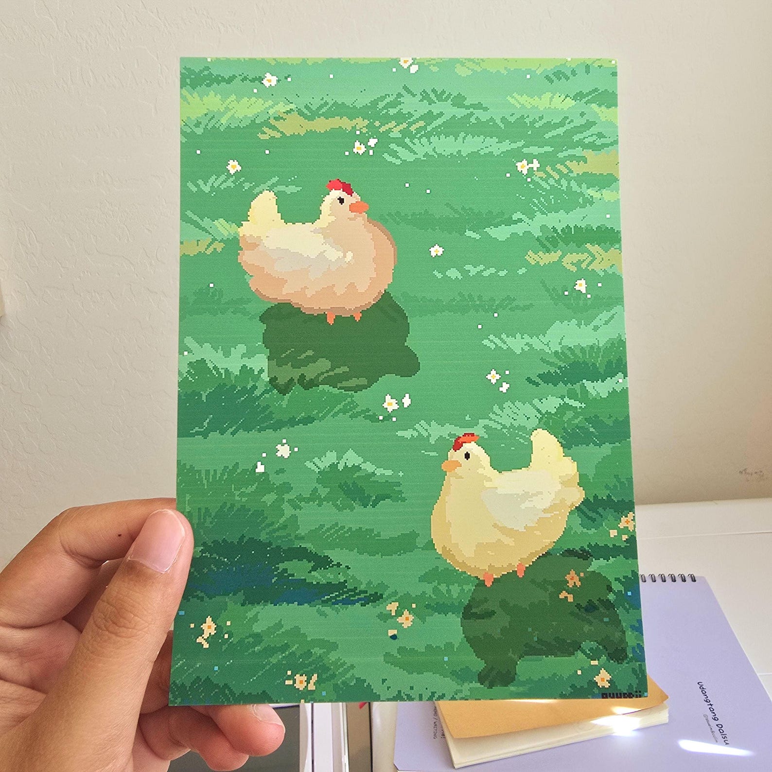 Original Gyuppiimart Konbini Pixel Art Prints 5x7 Melon Soda Omurice ...