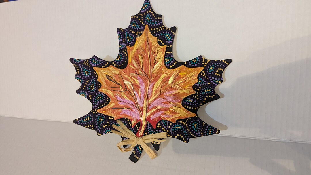 Hand-painted Leaf Decoration - Etsy