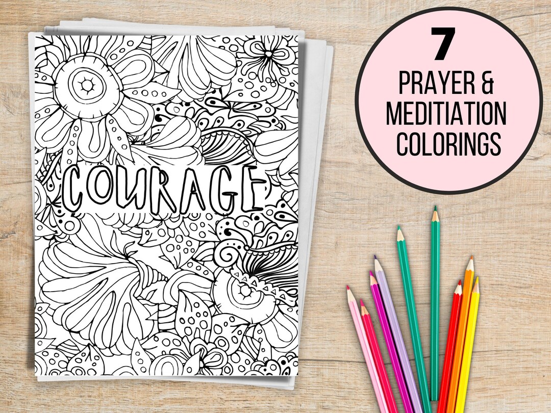 Prayer Coloring Meditation Coloring Adult Prayer Coloring - Etsy