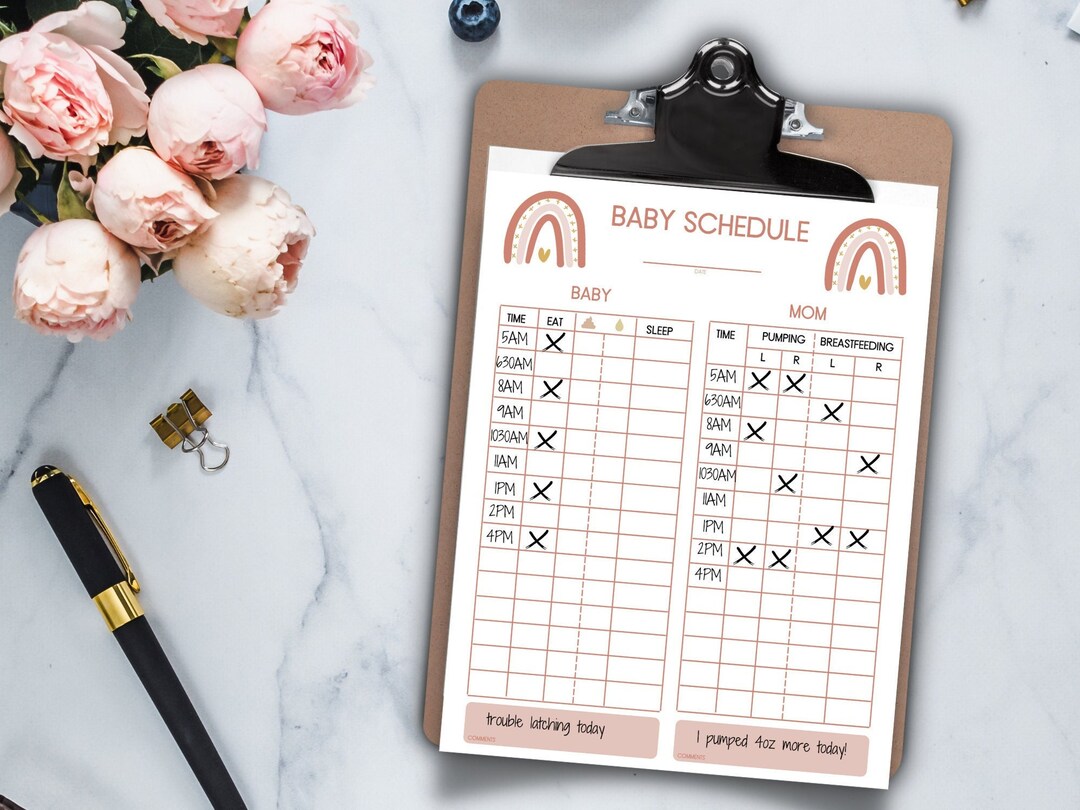 Baby Schedule Feeding Schedule Feeding Tracker Baby Log - Etsy