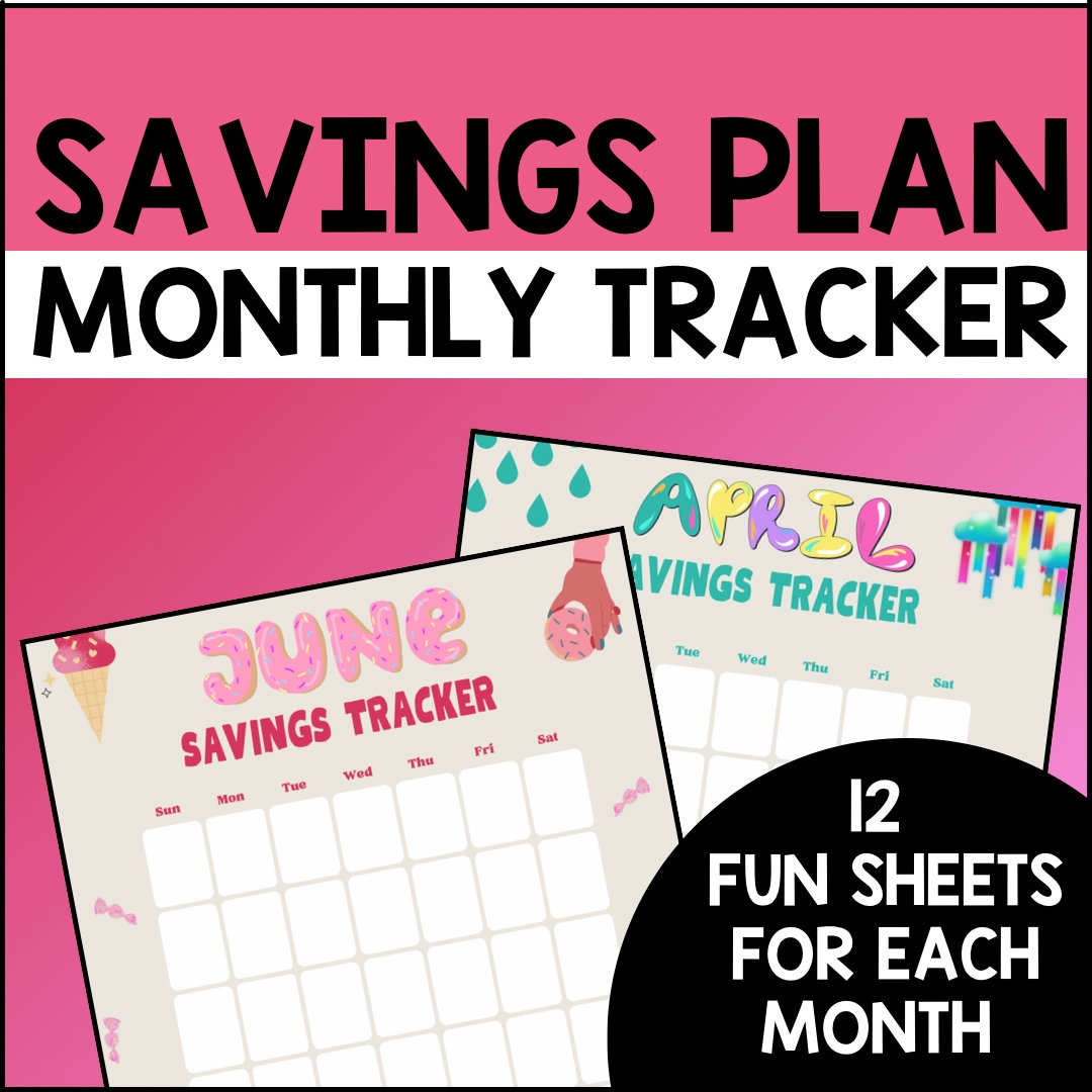 Monthly Savings Tracker, Savings Template, 12 Month Savings Plan ...