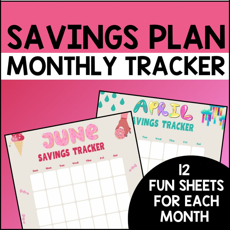 Monthly Savings Tracker, Savings Template, 12 Month Savings Plan ...