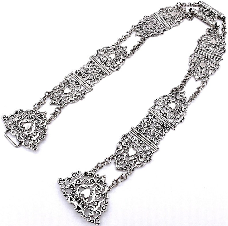 Victorian Silver Belt & Buckle by Samuel Jacob – London 1897 – 206g - Etsy