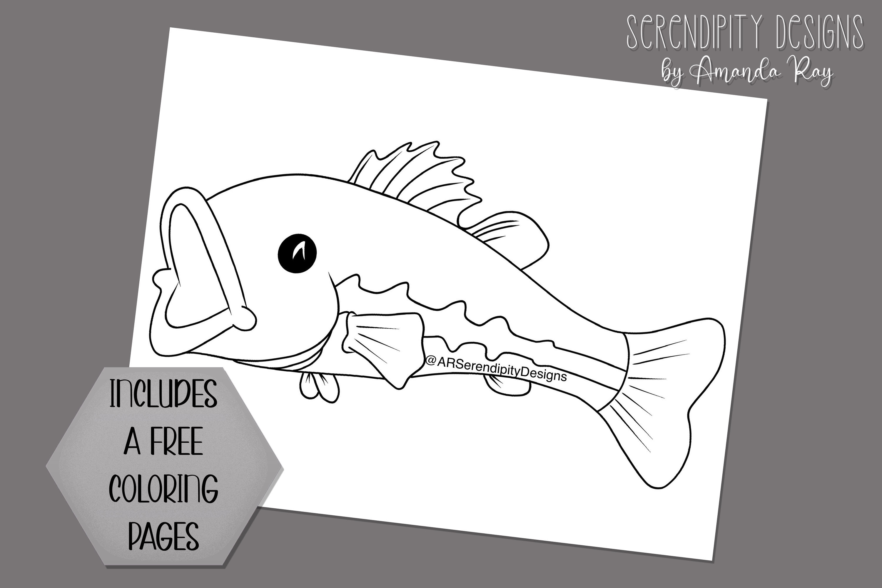 Largemouth Bass PDF Printable Greeting Card Arserendipitydesigns - Etsy