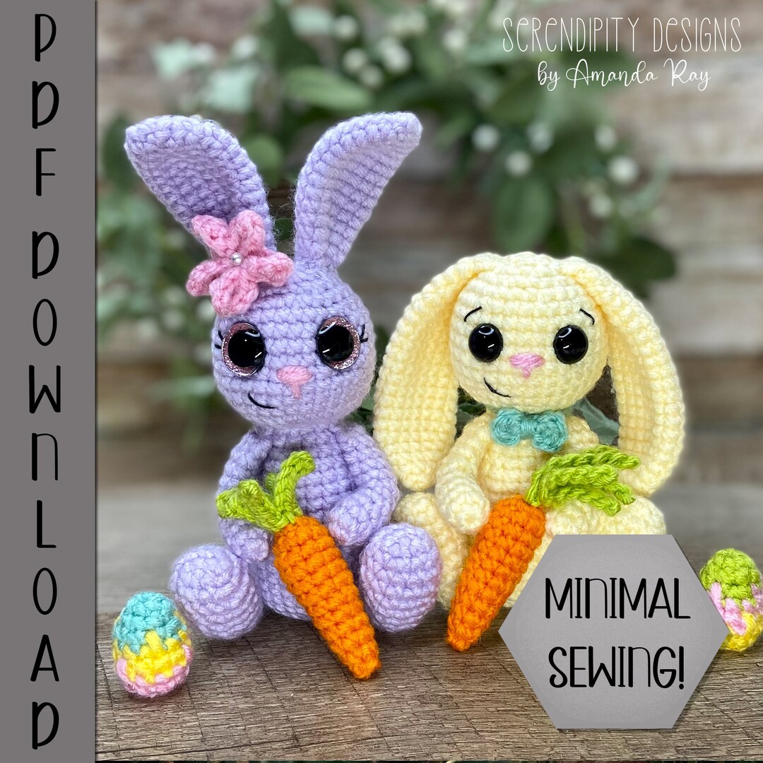 PDF Friendly Bunny Amigurumi Crochet Pattern (minimal Sewing ...
