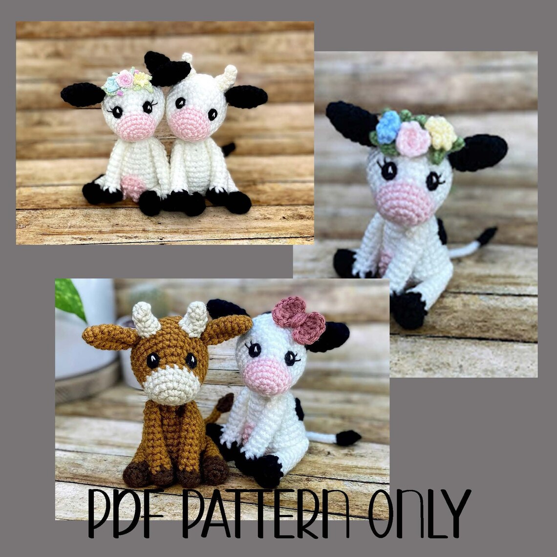 PDF Mini Cow Crochet Pattern Arserendipitydesigns - Etsy