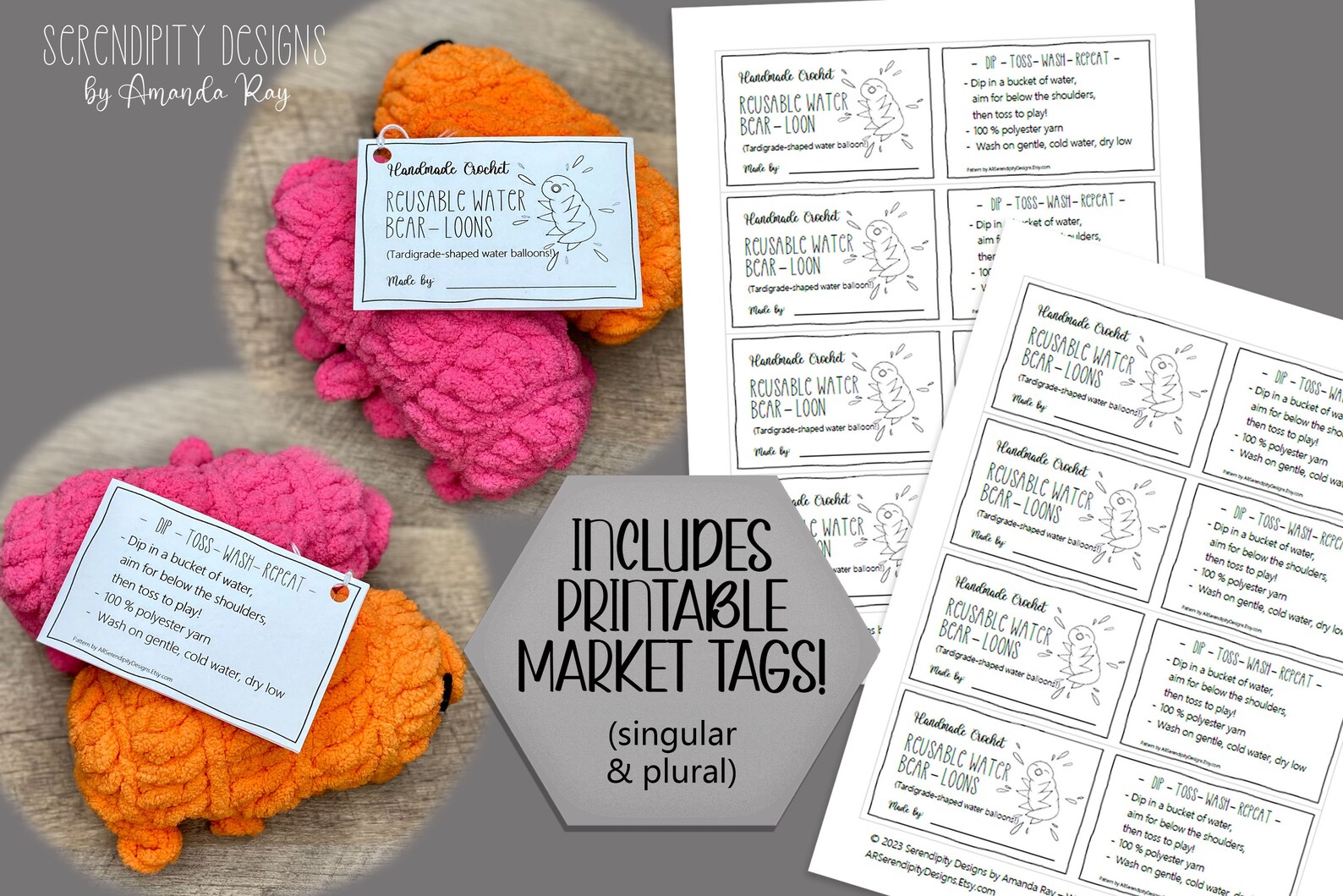 PDF No Sew Water Bear-loon Reusable Tardigrade Water Balloon Earrings ...