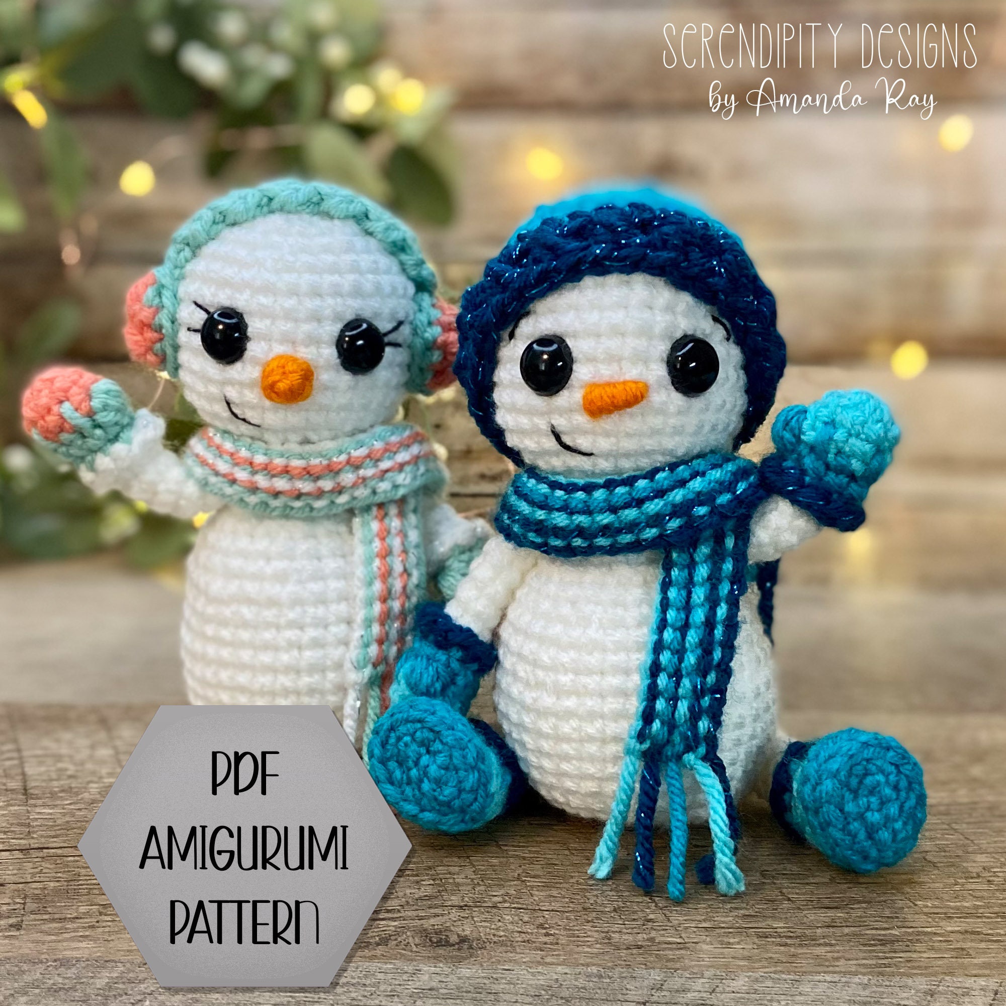 PDF Mini Friendly Snowman Amigurumi Crochet Pattern optional - Etsy
