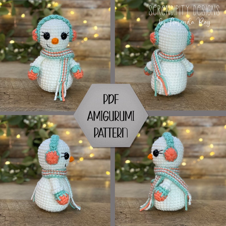PDF Mini Friendly Snowman Amigurumi Crochet Pattern optional - Etsy
