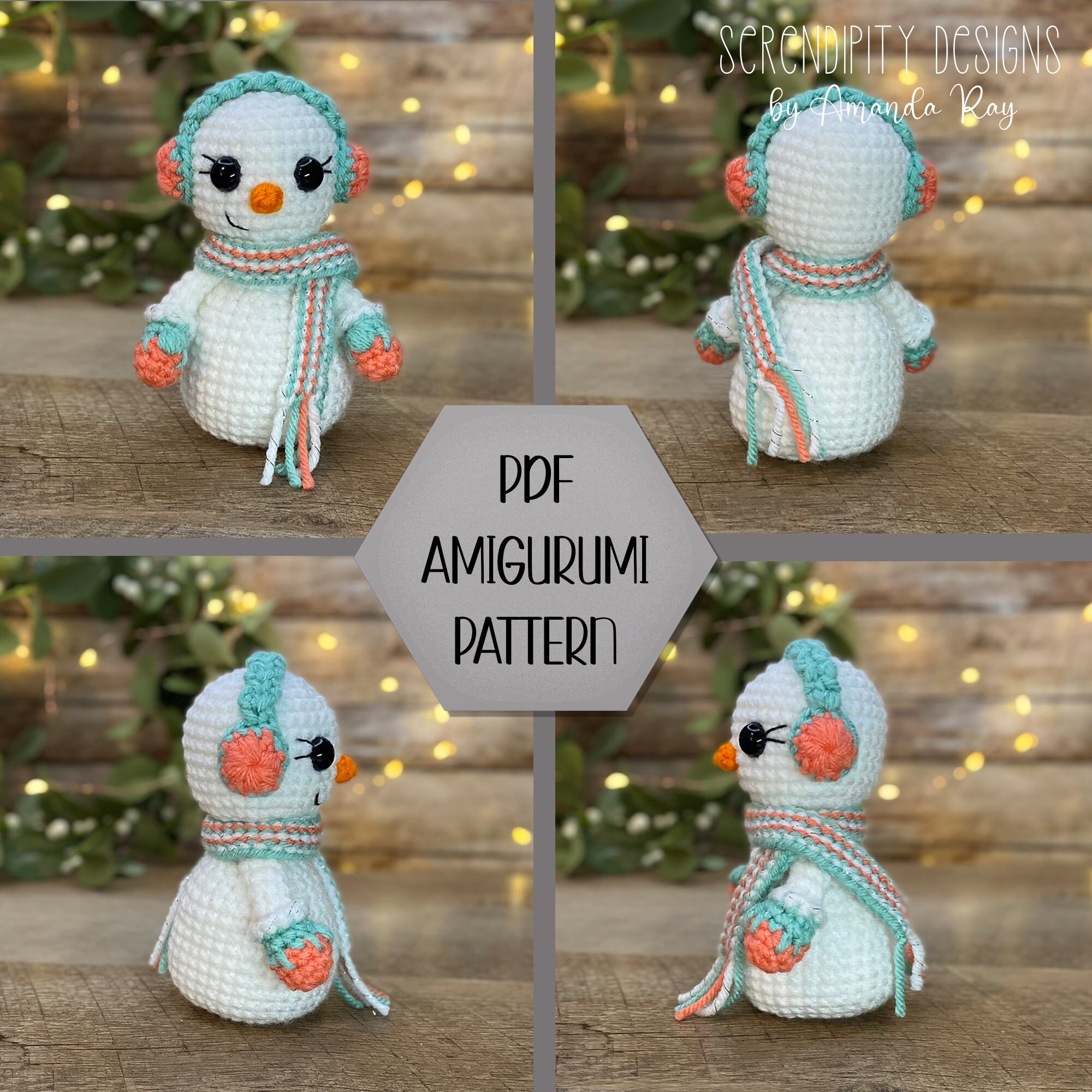 PDF Mini Friendly Snowman Amigurumi Crochet Pattern optional - Etsy