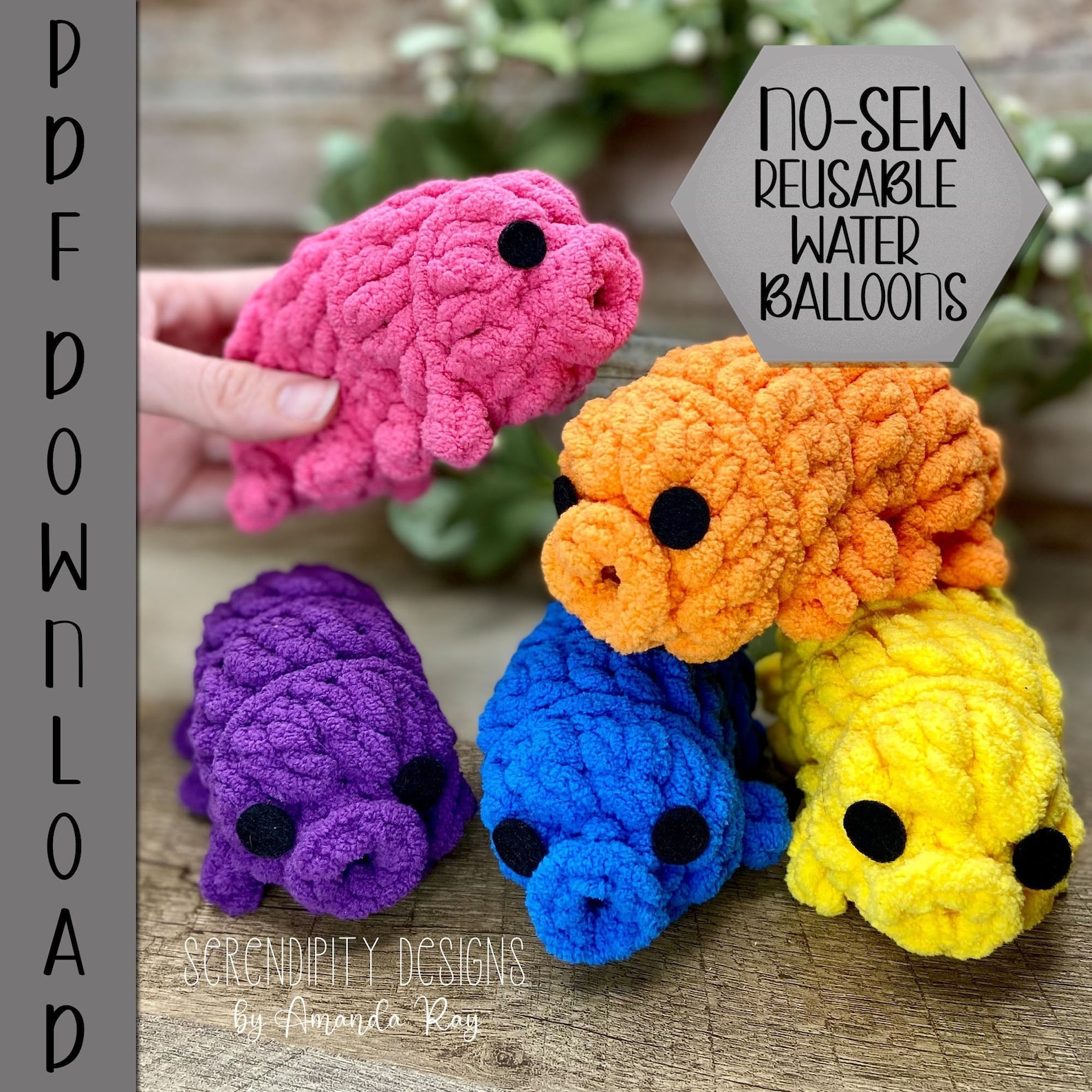 PDF No Sew Water Bear-loon Reusable Tardigrade Water Balloon Earrings ...