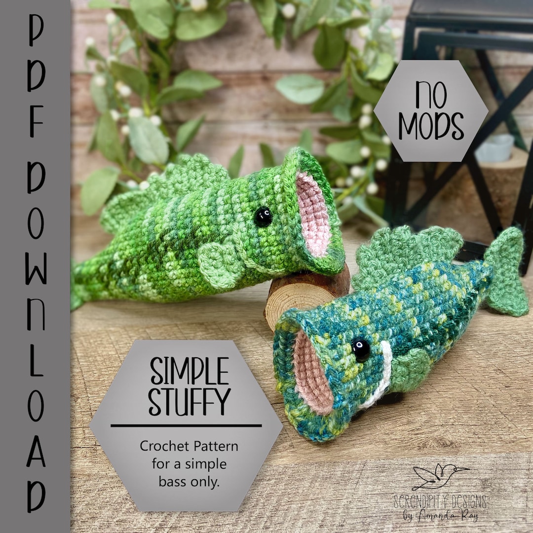 PDF Simple Largemouth Bass Stuffy Amigurumi Crochet Pattern ...