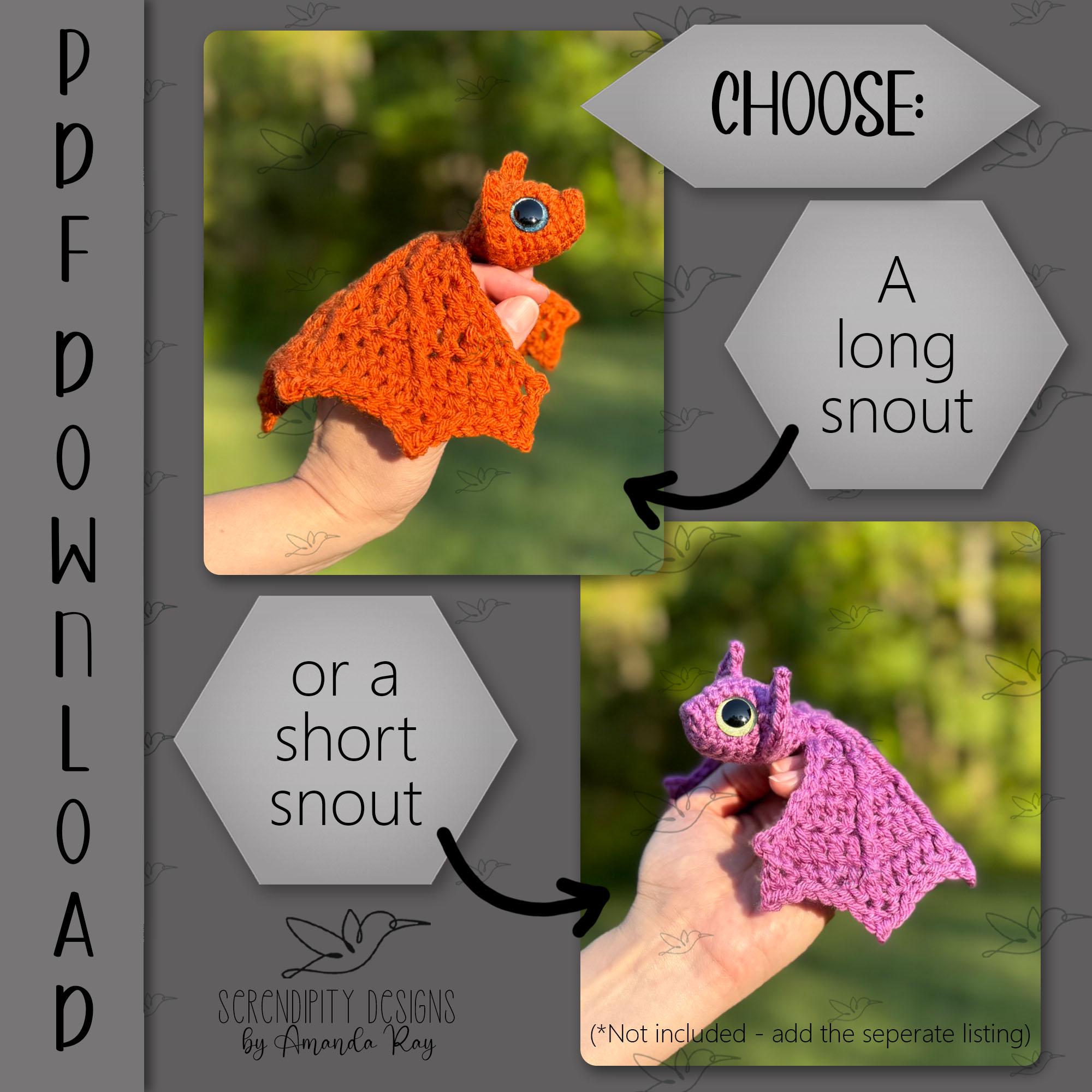 PDF + VIDEO Large Pocket Bat Snuggler Bookmark Crochet Pattern ...