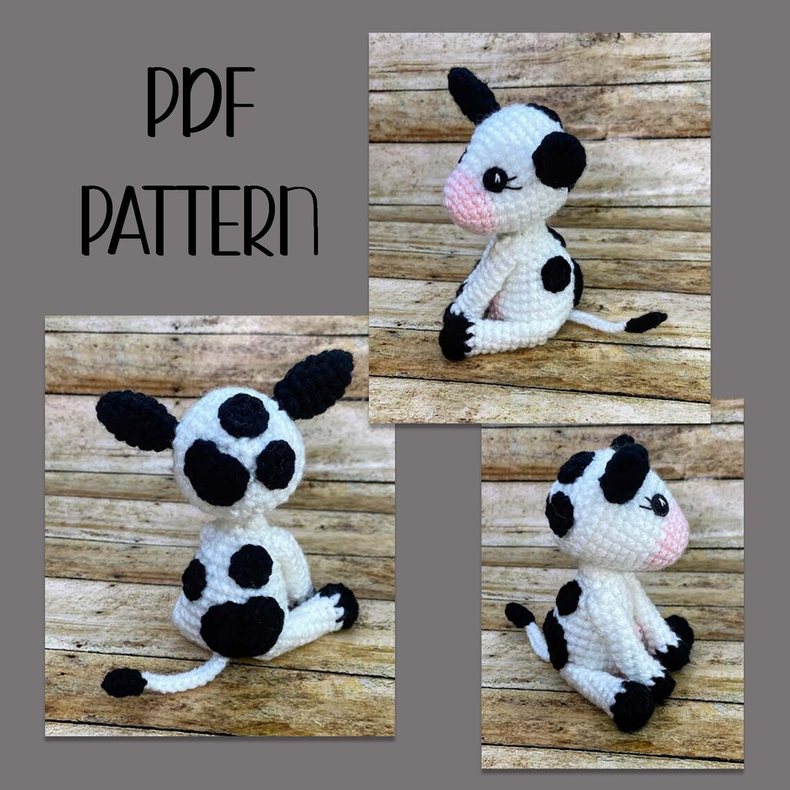 PDF Mini Cow Crochet Pattern - Etsy