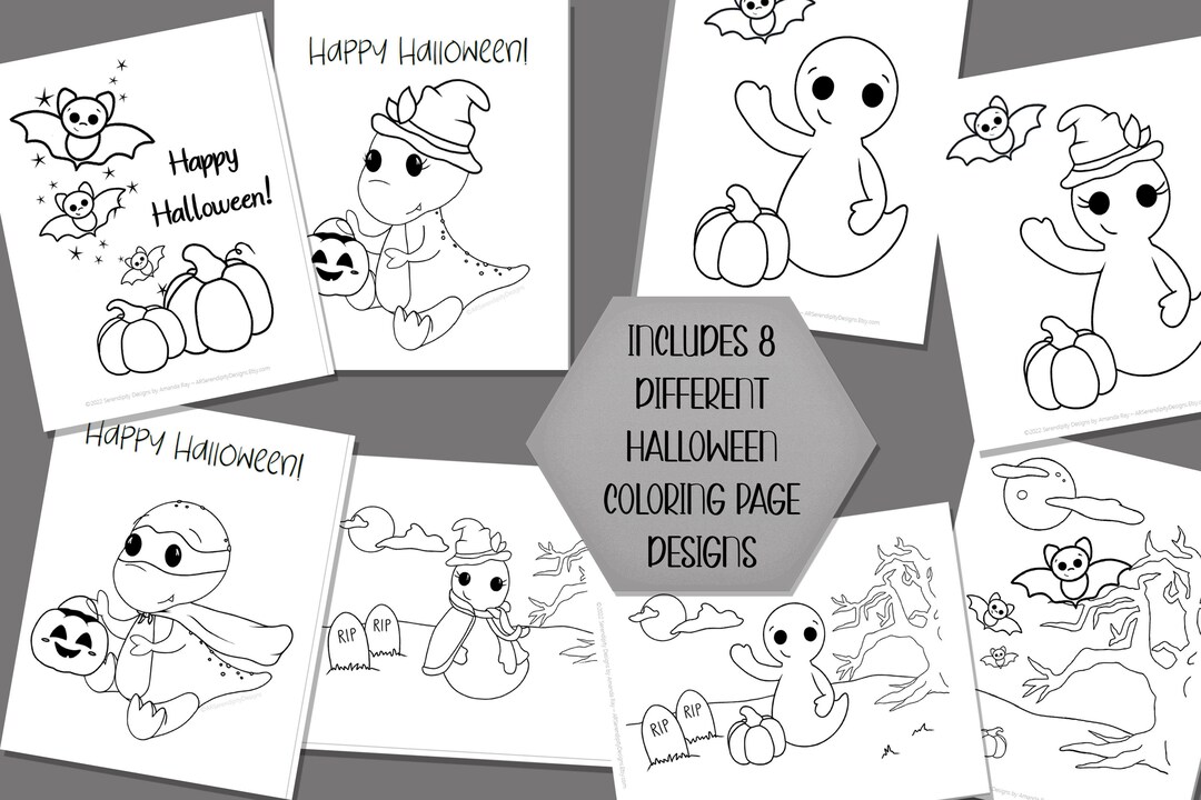 Halloween Coloring Pages PDF Download - Etsy