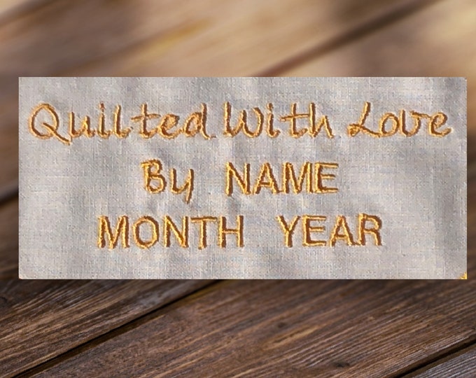 Custom Embroidered Quilt Label, Personalized Quilt Label, Fabric ...