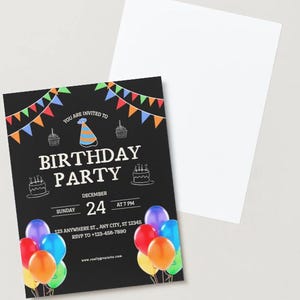 Editable Basic Birthday Party Invitation - Etsy