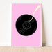 Pink Record Art Print Vinyl Retro Record Player Gallery Wall - Etsy