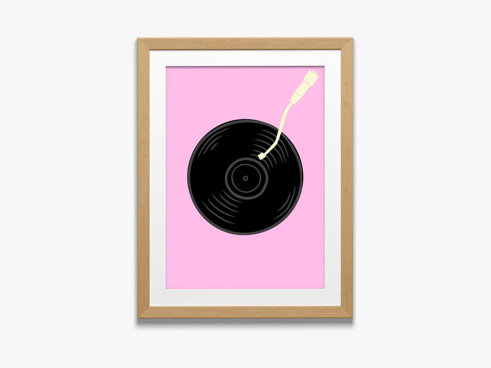 Pink Record Art Print Vinyl Retro Record Player Gallery Wall - Etsy
