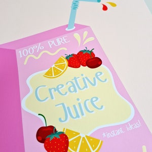 Creative Juice Art Print | Fruit Juice Illustration | Fruity Kitchen ...