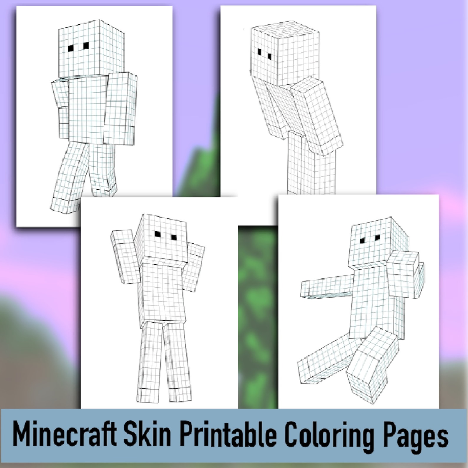 Coloring Page- Minecraft Coloring Page- Printable Minecraft Skin ...