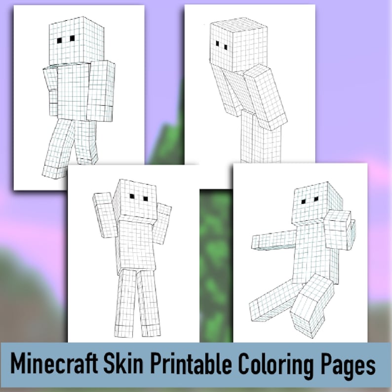 Minecraft Skin Coloring Page – Printable Character Art (digital ...