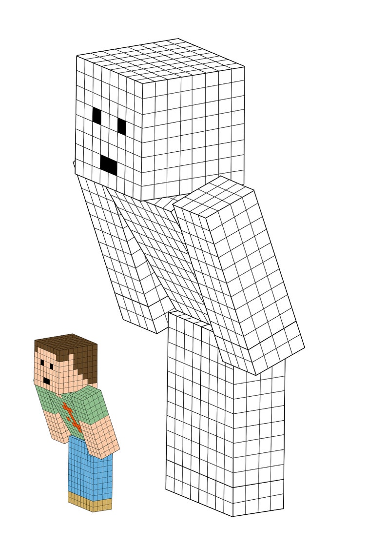Coloring Page- Minecraft Coloring Page- Printable Minecraft Skin With ...