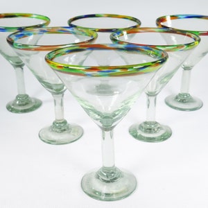 Mexican Martini Glass Confetti Rim 15 Oz Set of 6 - Etsy