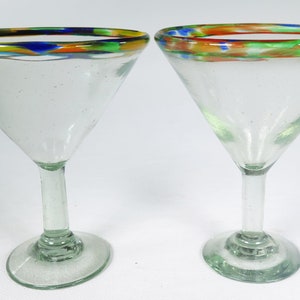Mexican Martini Glass Confetti Rim 15 Oz Set of 6 - Etsy