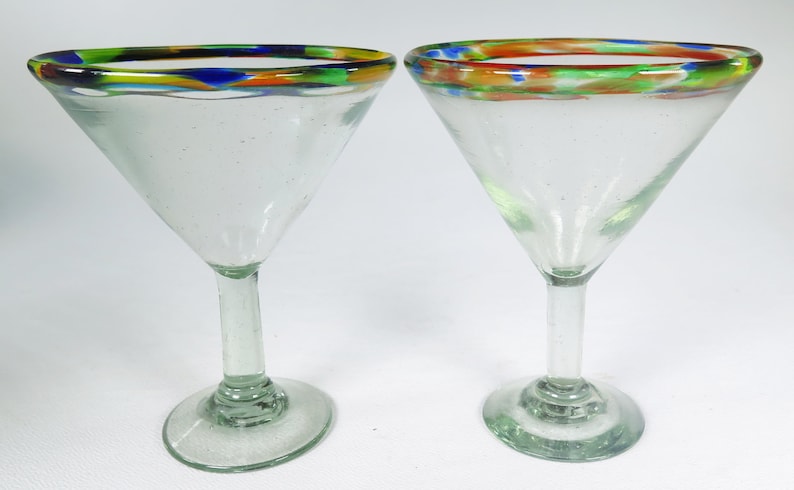 Mexican Martini Glass Confetti Rim 15 Oz Set of 6 - Etsy