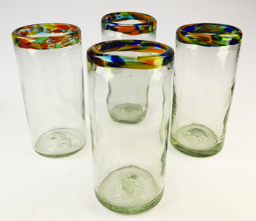 Mexican Glasses Confetti Rim Tumblers, 20 Oz set of 4 - Etsy