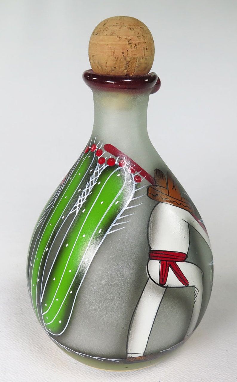 Mexican Tequila Shot Glasses & Tequila Bottle Set, Hand-painted With a ...