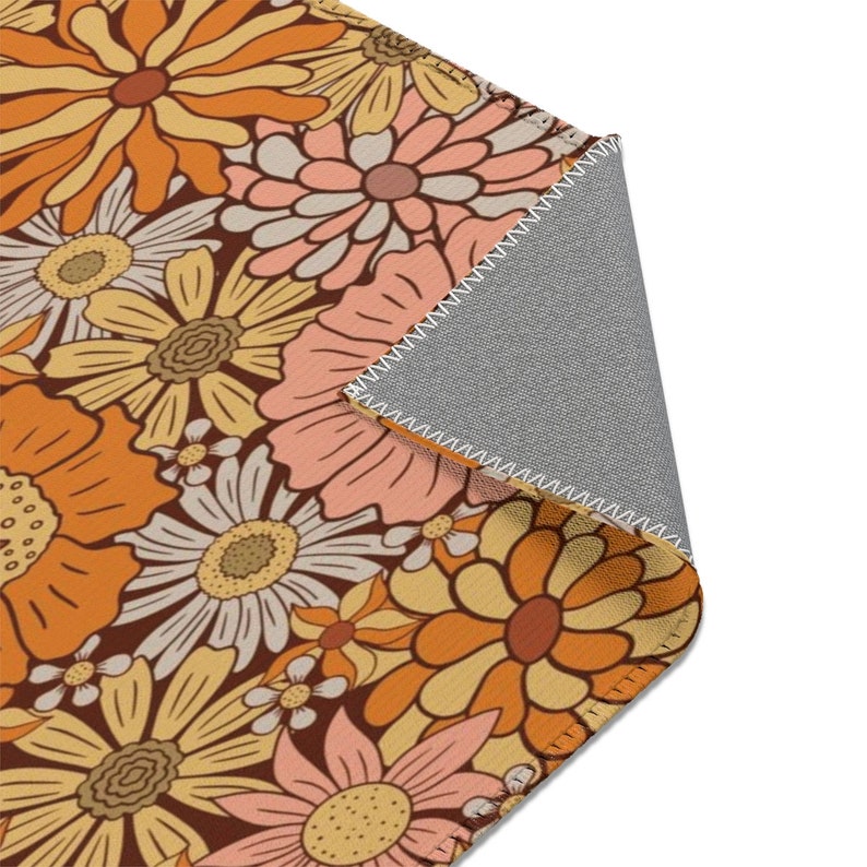 70s Rug Flower Rug Modern Retro Large Floral Area Rug Throw - Etsy