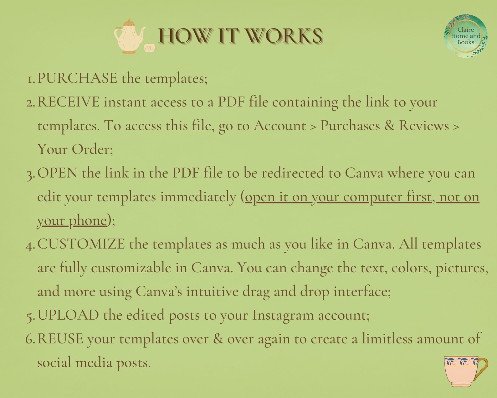 Vintage Tea Instagram Templates | Editable Canva Templates for Tea ...